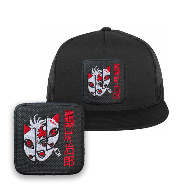 Tanjiro Mask Embroidered Demon Slayer Hat Classic Trucker Mesh Cap ...